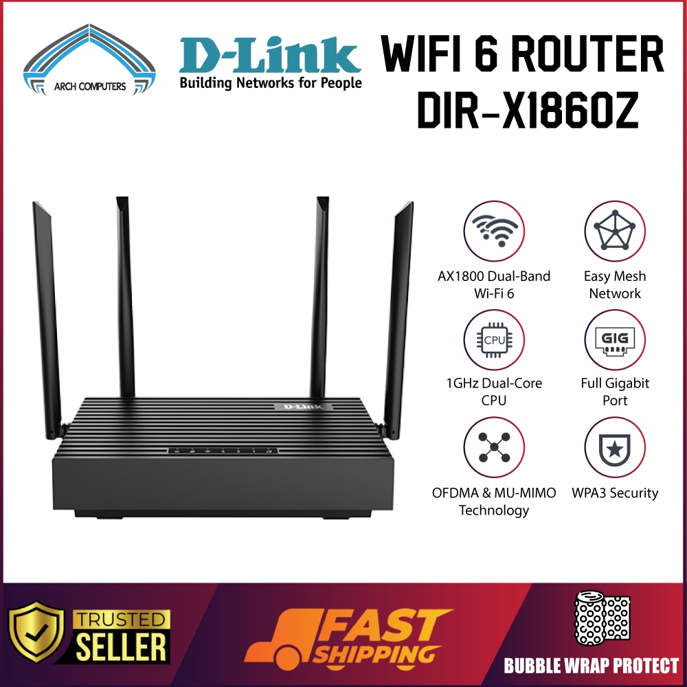 [Ready Stock] NEW D-LINK WIFI 6 ROUTER DIR-X1860Z | FULL GIGABIT PORT ...