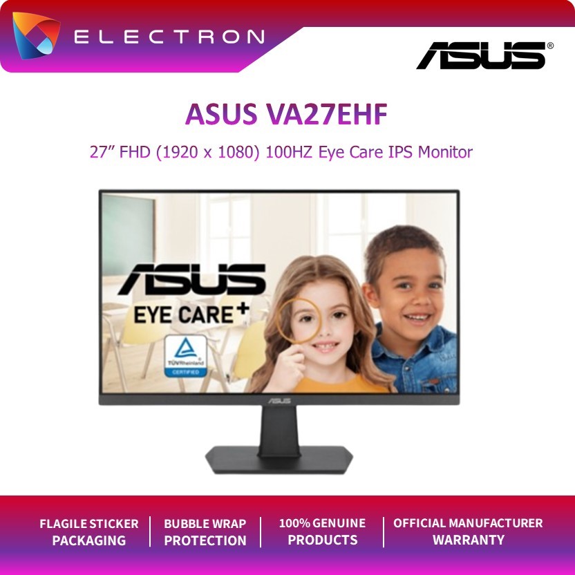 Asus VA27EHF 27" FHD 100Hz Flat Gaming Monitor ( HDMI, 3 Yrs Wrty ...
