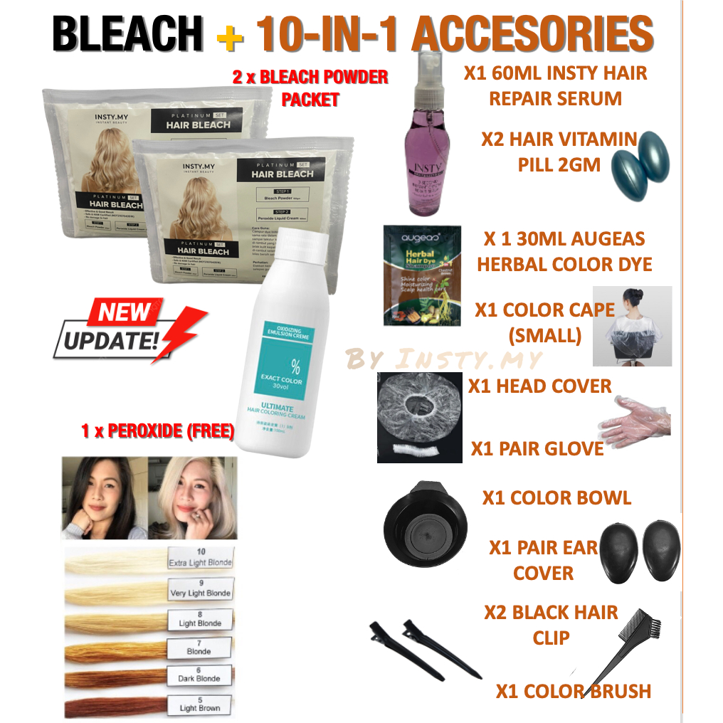 (SUPER SET)BLEACH & 100ML PEROXIDE-KERATIN Set 10-in-1 Set (Formula ...