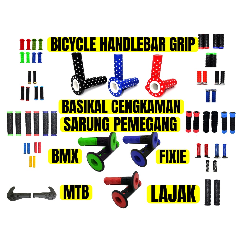 CANDY BICYCLE HANDLEBAR GRIPS SILICONE RUBBER SARUNG TANGAN CENGKAMAN ...