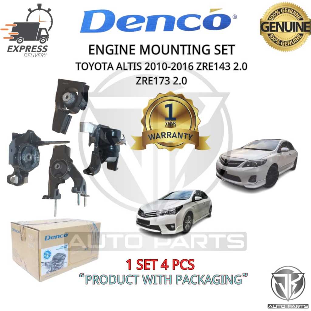 #DENCO#ENGINE MOUNTING SET TOYOTA ALTIS 2010-2017 ZRE142/ZRE172 1.8 ...