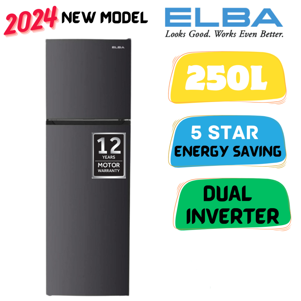 ELBA INVERTER FRIDGE 250 Litres ER-Q2557IN 2-DOOR REFRIGERATOR PETI ...
