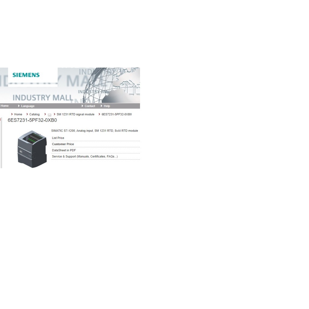 SIEMENS SIMATIC S7-1200, Analog input, SM 1231 RTD, 8xAI RTD module | Shopee Malaysia