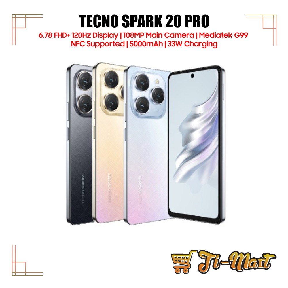Tecno Spark 20 Pro [8GB/12GB RAM + 256GB ROM] 1 Year Warranty by Tecno ...
