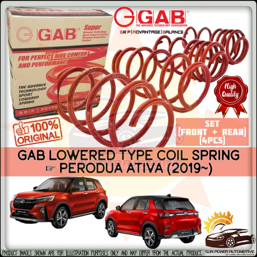 Perodua Ativa (2019~) GAB SUPER SPORT PREMIUM LOWERED TYPE COIL SPRING ...