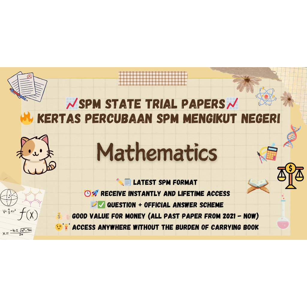 🔥Updated 2024🔥SPM Mathematics State E-Trial Percubaan Papers in PDF ...
