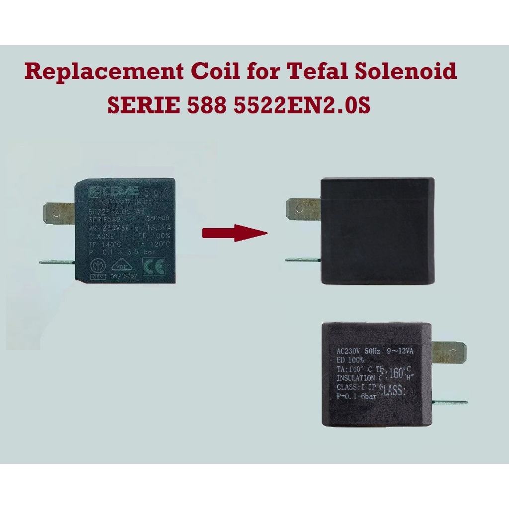 Solenoid Valve Replacement Coil for CEME 5522EN2.0S for Tefal Iron-CEME ...