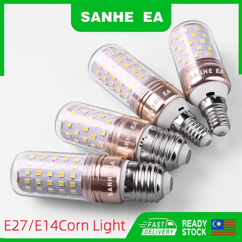 SANHE EA E27 Corn Light E14 LED Candle Bulb 12W 16W LED Candlestick Light 120lm/W Three-color ...