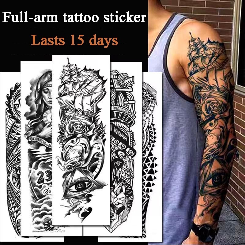 Magic Tattoo: Lasts 15 days ；47cm*16cm；tattoo sticker waterproof long ...