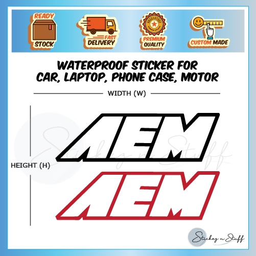 [D2] AEM Engine Electric JDM Car Logo Sticker Kereta Waterproof Car Motor Laptop Desktop Helmet ...