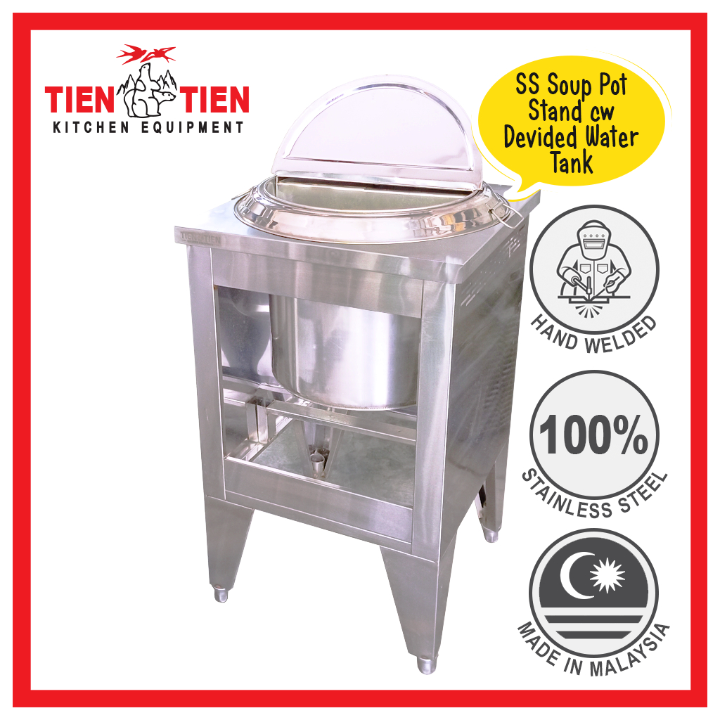 TIEN TIEN Full Stainless Steel Soup Pot Stand Boiler Water Drum Stand ...