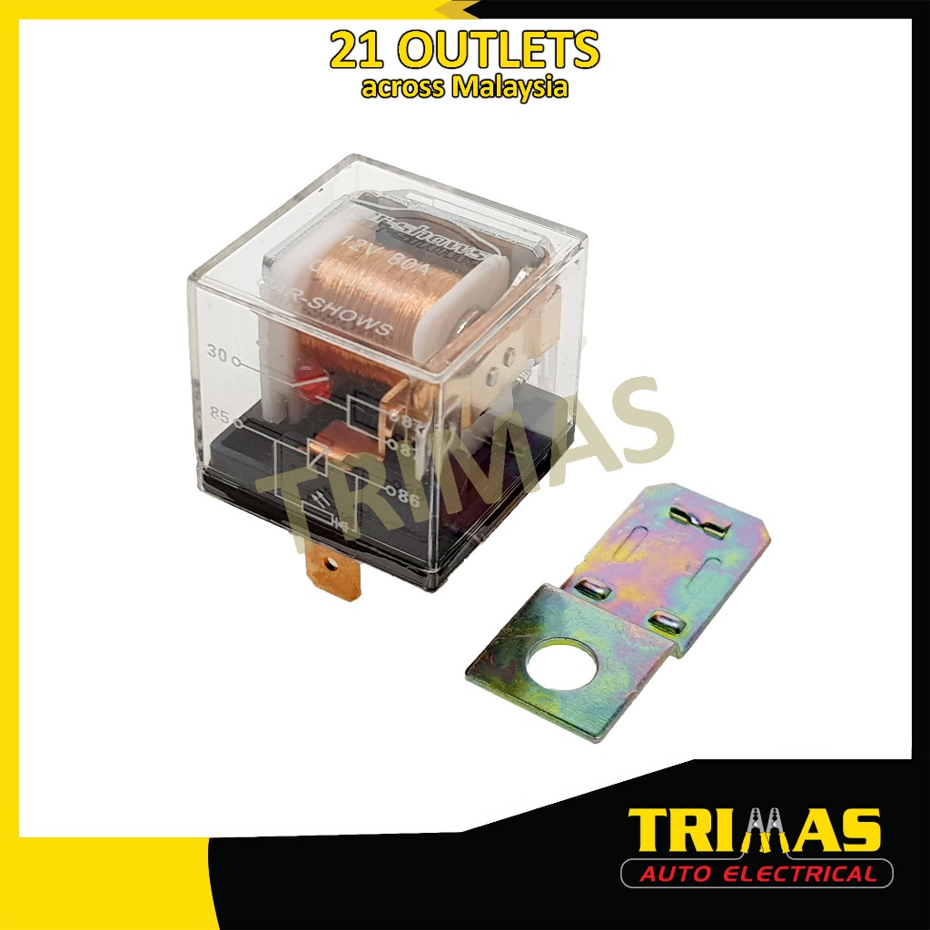 12V 80A LED 5 Pin Automotive High Current Horn Lamp Transparent Relay ...
