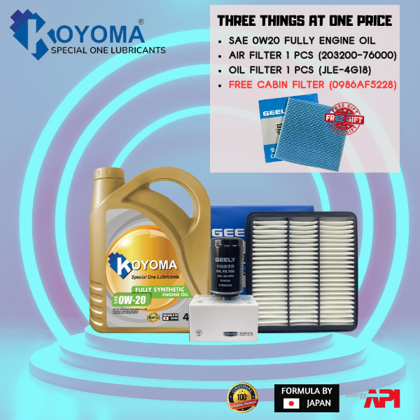 PROTON X70 OIL FILTER + AIR FILTER + KOYOMA 0W20 FULLY SYNTHETIC ENGINE ...
