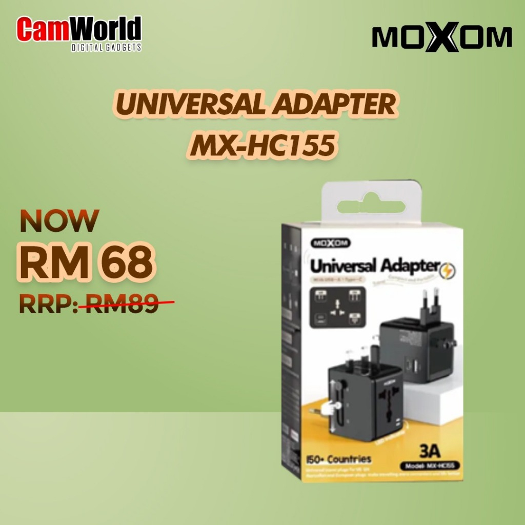 MOXOM Universal Adapter (MX-HC155) | Shopee Malaysia