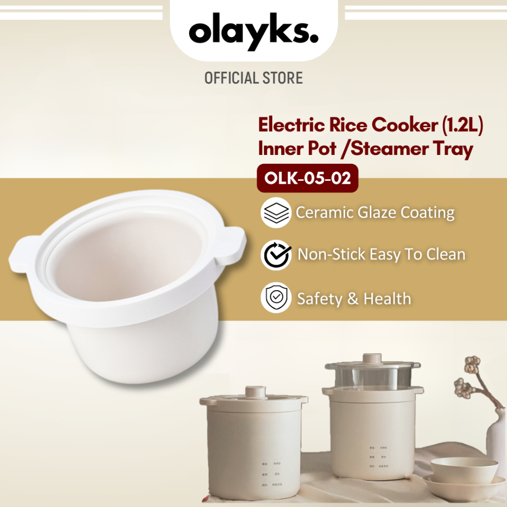 Olayks 1.2L Multifunction Electric Rice Cooker Mini Rice Cooker OLK-05-02 Inner Pot/ Steamer ...