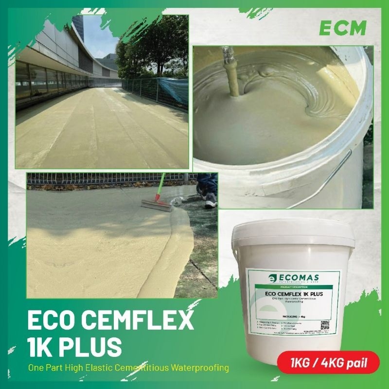 ECO CEMFLEX 1K PLUS (20KG) One Part Flexible Cement Based Waterproofing Coating | Shopee Malaysia