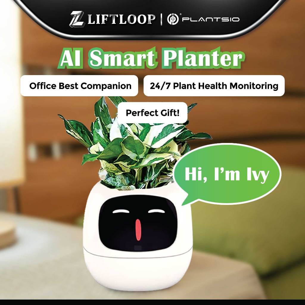 [Ai PLANTER] IVY Smart Pet Flowerpot Plant Care with Cute Emojis Smart ...
