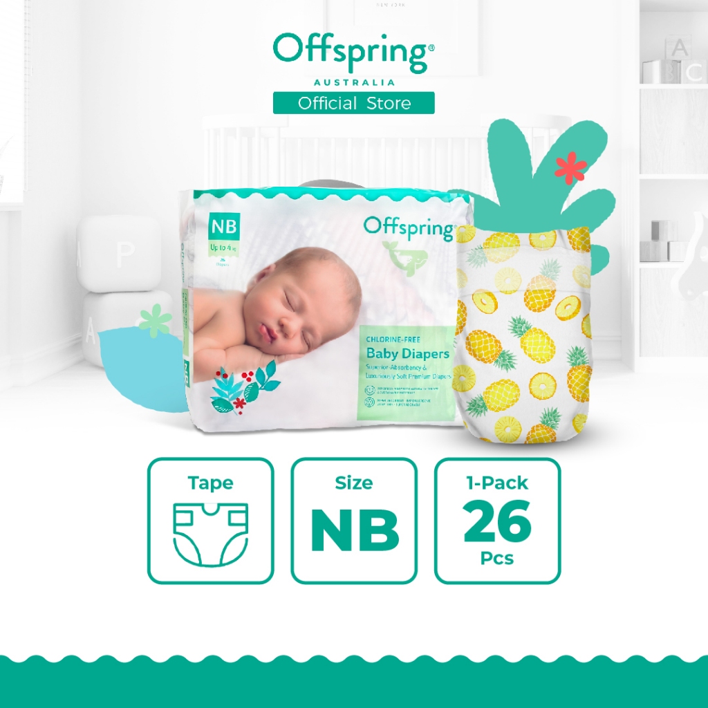 Offspring [Mini Pack] Fashion Baby Diapers Tape Newborn (26pcs ...