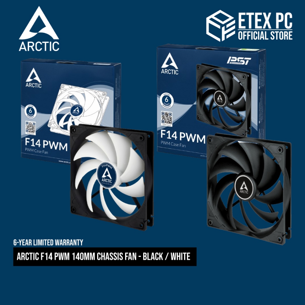 Arctic F14 PWM 140mm Chassis Fan - Black / White # ACFAN00218A ...