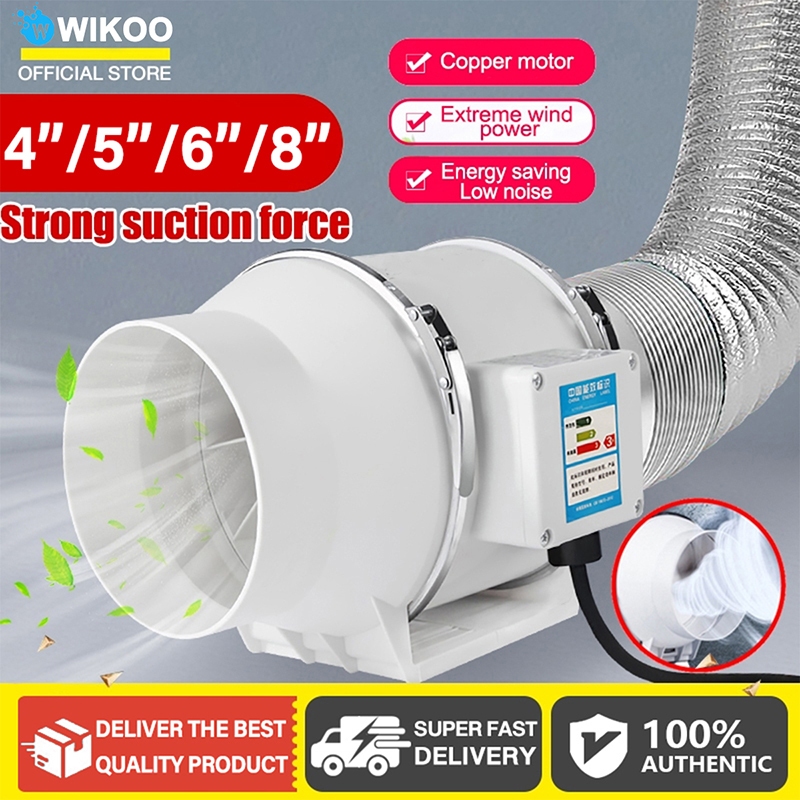 4"/5"/6"/8" inch Ventilation Fan Portable Duct Fan Exhaust Inline Fan ...