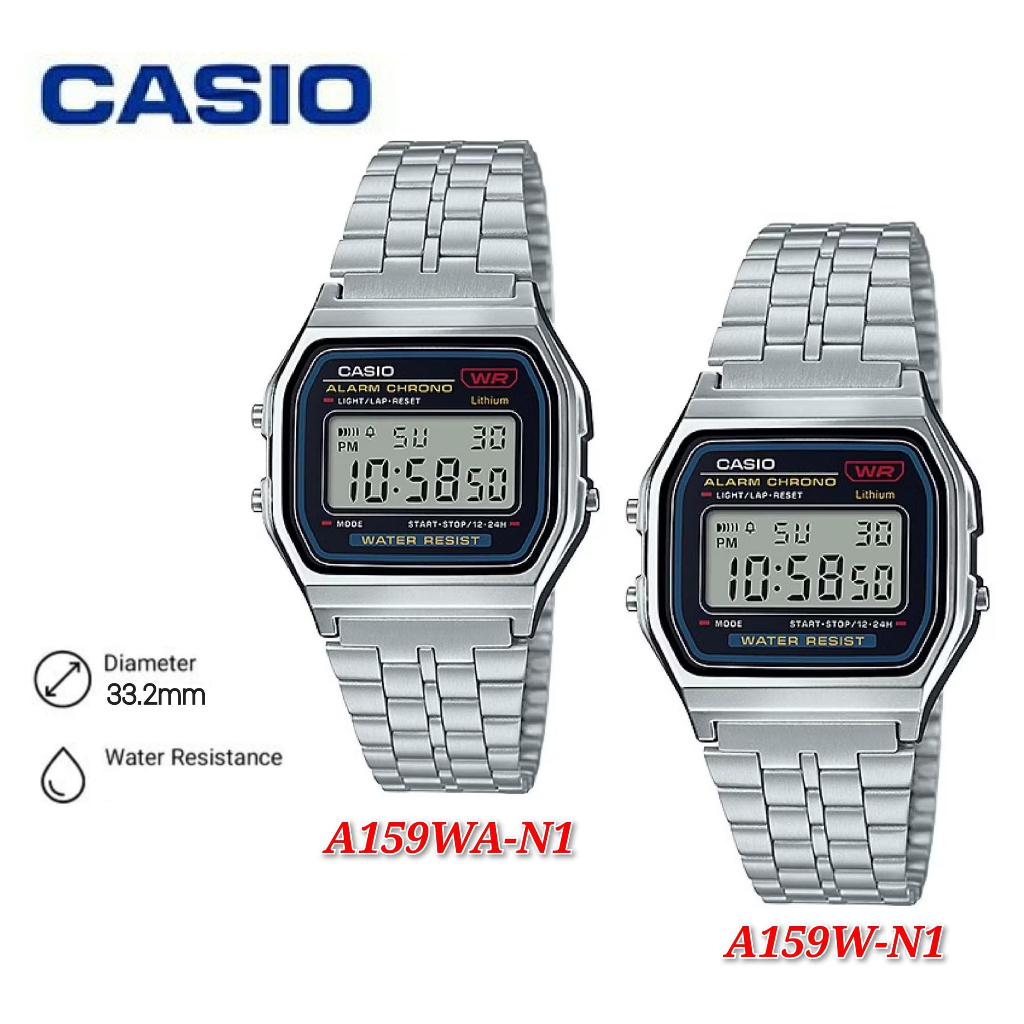 Casio A-159WA / A159W Unisex Retro Digital Casual Watch..- Japan ...
