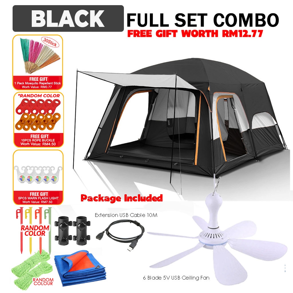 5-8 Person Large Camping Tent Waterproof Family Tents for Outdoor ...
