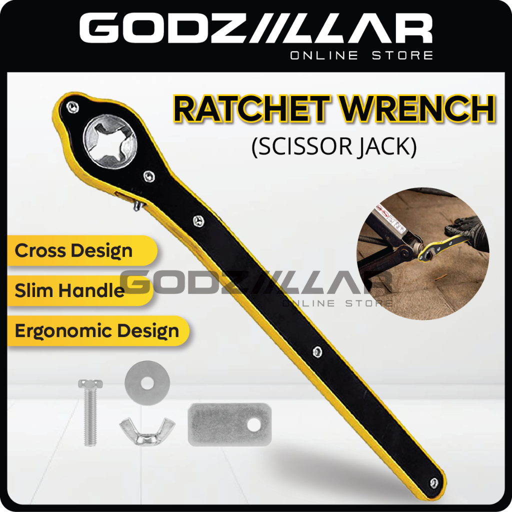 (Godziillar) Scissor Jack Car Repairing Tool 1.0 / 1.5 / 2.0 Ton Car ...