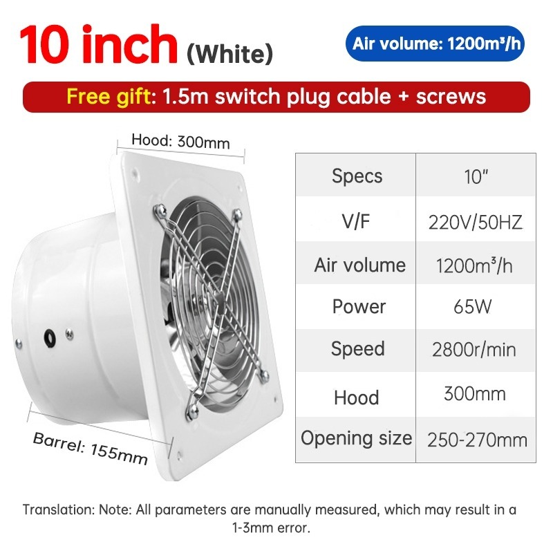 Exhaust Fan 4" 6" 8" 10" 12" Inch Kipas Ekzos fan Wall Type Light Duty ...