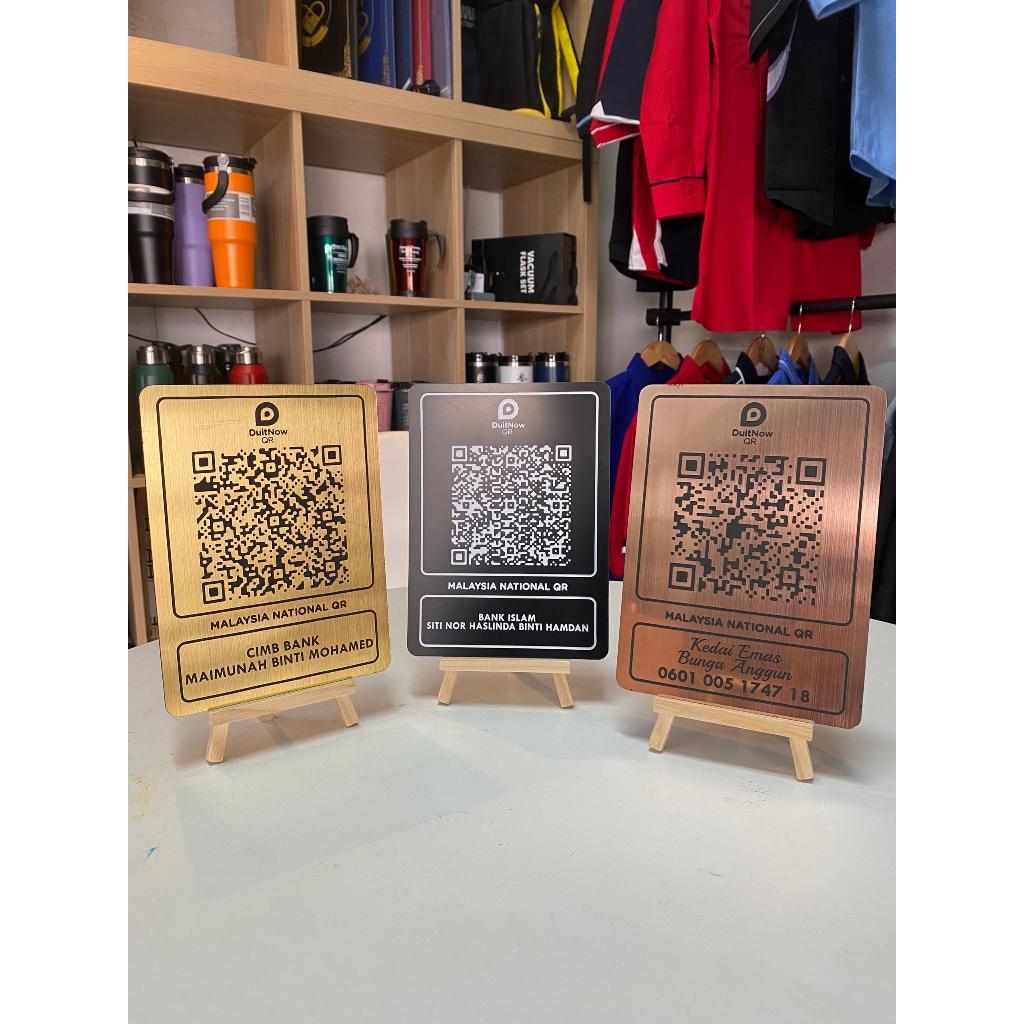Engrave QR CODE + STAND / MAE PAY SCAN / QR PAY /QR KOD Ewallet ...