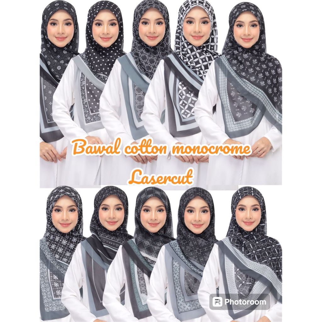 BAWAL COTTON CORAK LASERCUT 45 READY STCOK | Shopee Malaysia