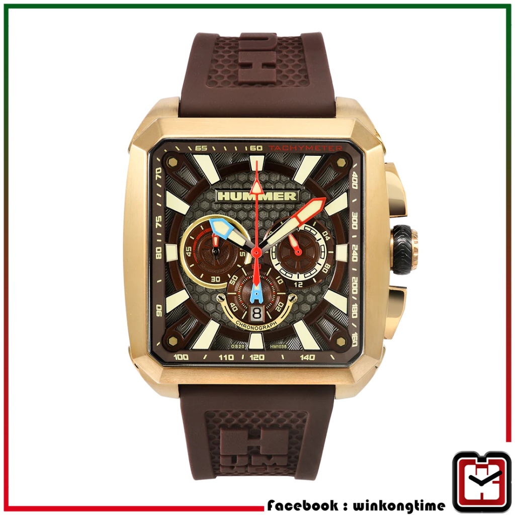 HUMMER MEN CHRONOGRAPH WATCH 1035 BRONZE X BROWN [1 Years International ...