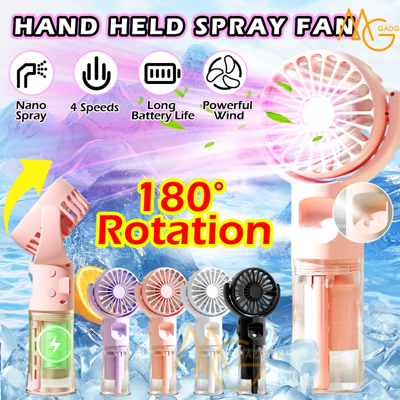 Mini Kipas Portable Handheld Fan F4 Mini Spray Fan USB Rechargeable Fan ...