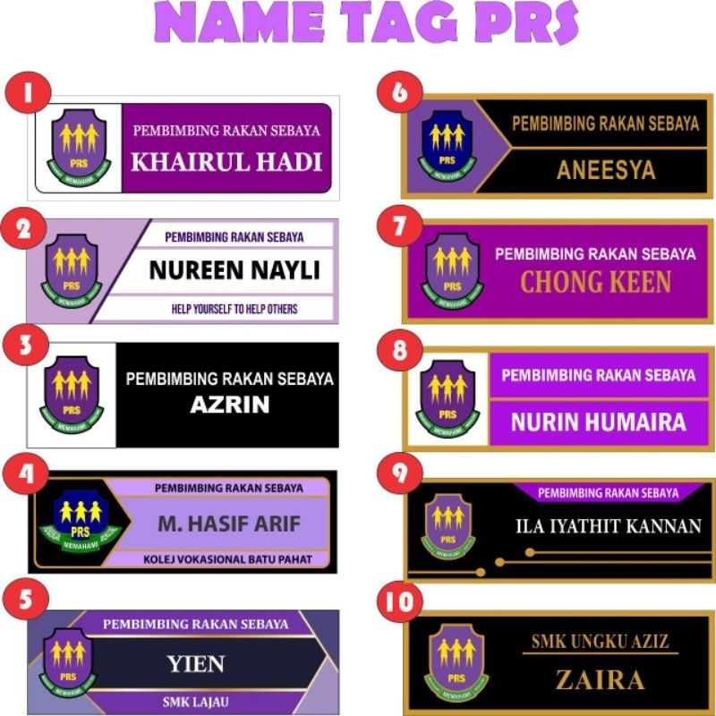 NAME TAG PRS/PENGAWAS/PSS/KETUA KELAS | Shopee Malaysia