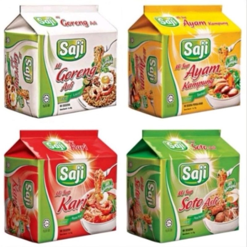 SAJI Instant Noodles Mi Sup Kari|Mi Sup Ayam Kampung|Mi Goreng Asli ...