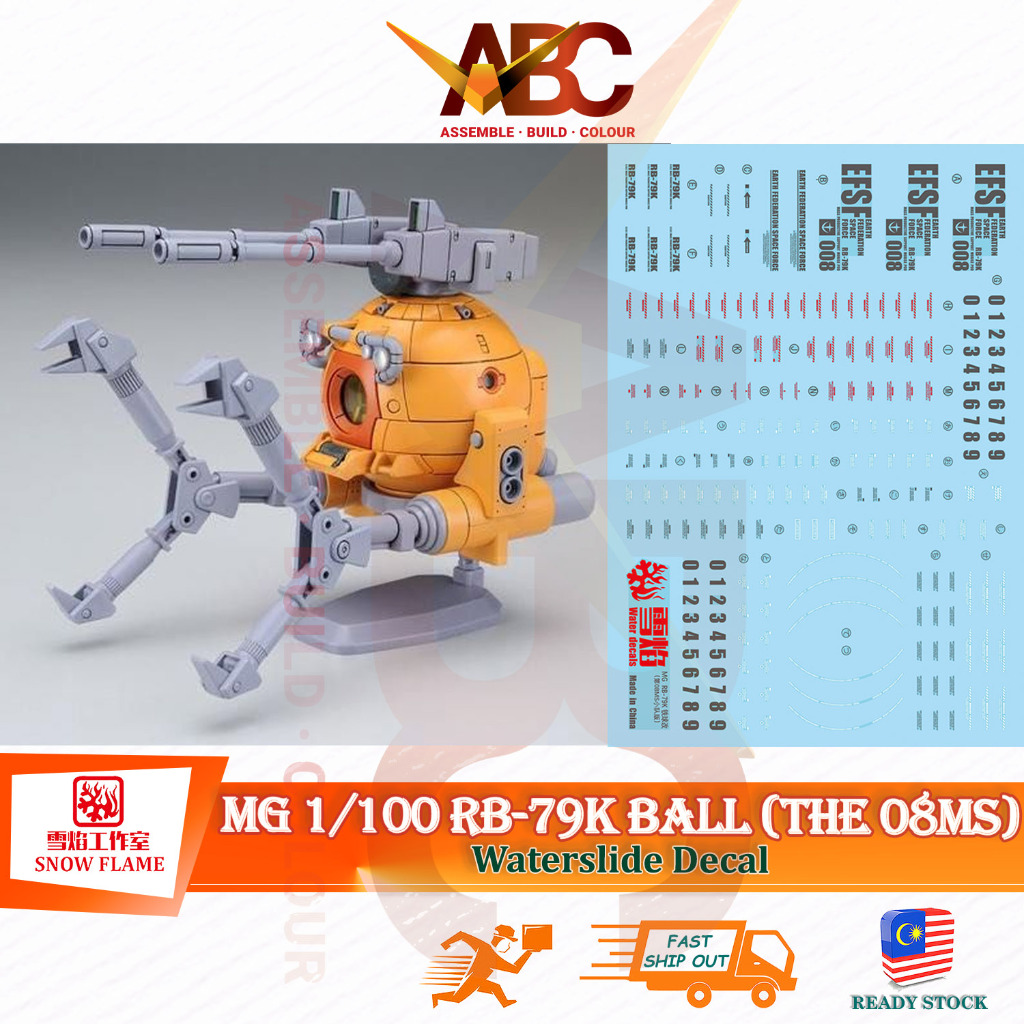 (Snow Flame) Waterslide Decal - MG 1/100 RB-79K Ball Type K (Fluo) The ...
