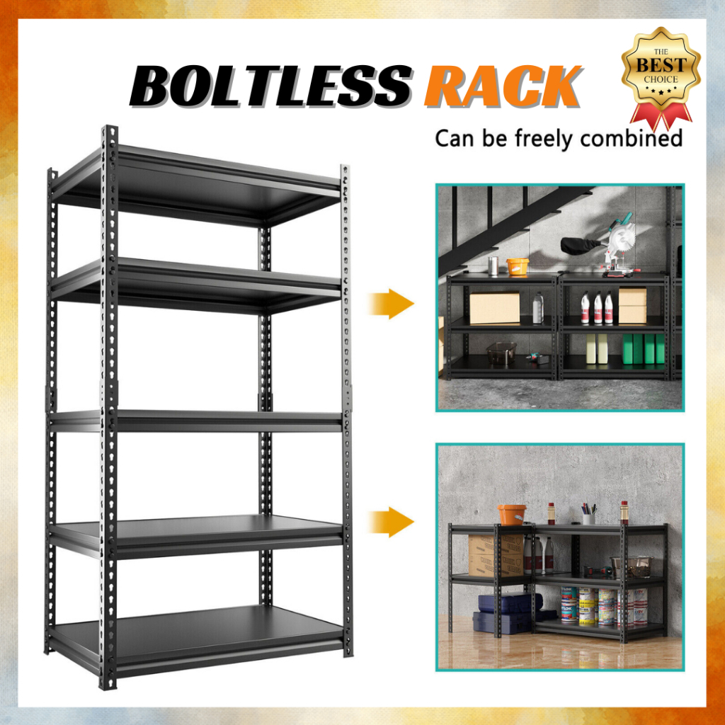 RACK 5 TINGKAT METAL / BOLTLESS / STORAGE / DAPUR / OFFICE / BESI ...