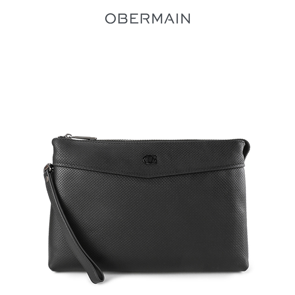 OBERMAIN Genuine Leather RFID Clutch Bag OBS411G1 Black | Shopee Malaysia