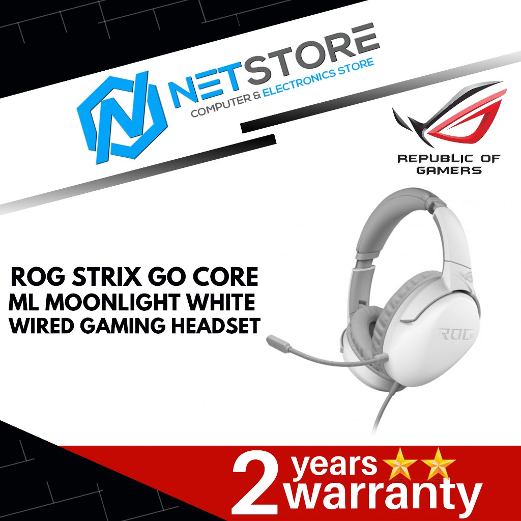 ASUS ROG Strix GO Core ML Moonlight White Wired Gaming Headset - AC ...