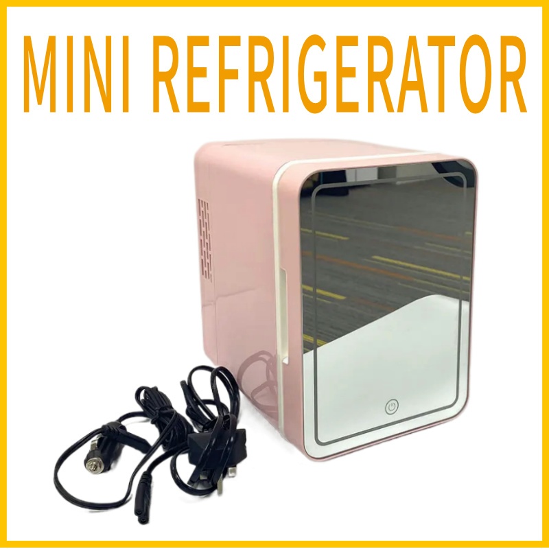 Makeup Fridge With LED Light Mirror For Cosmetics Skin Mini Fridge 4L ...