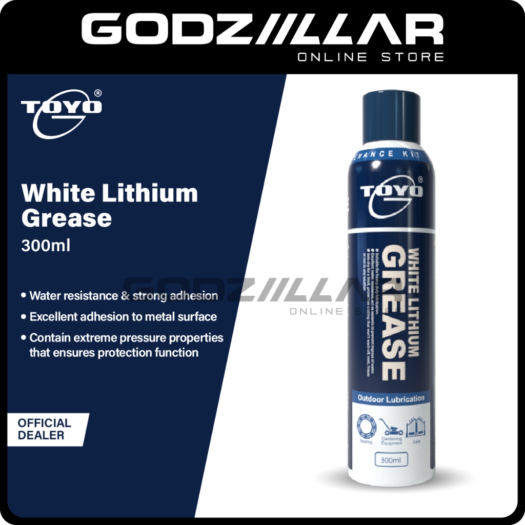 (300ml) Toyo-G White Lithium Grease Spray Outdoor Lubrication Heavy ...