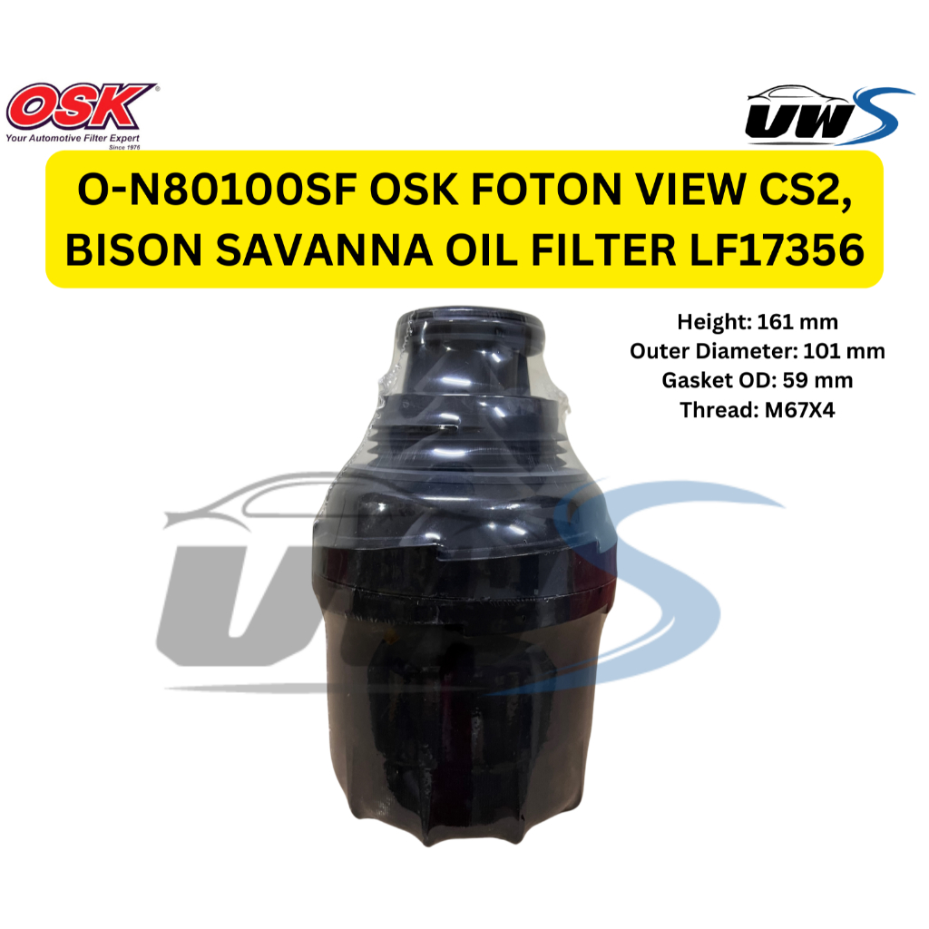 O-N80100SF OSK FOTON VIEW CS2, BISON SAVANNA OIL FILTER LF17356 | Shopee Malaysia