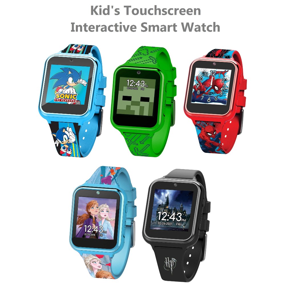 Accutime Kids Touchscreen Interactive Smart Watch, Spiderman, Minecraft ...