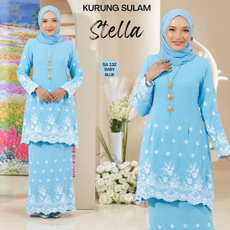 BAJU KURUNG MODEN SULAM STELLA BAJU KURUNG 2024 VIRAL ( PASTEL XS - 3XL ...