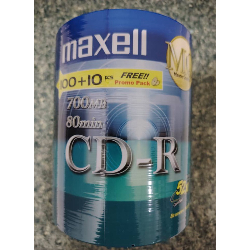 [READY STOCK] MAXELL GOLD CDR 52X2 80 MIN CDR 100PCS FREE 10 PCS/PACK ...