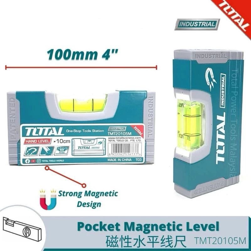 (100%ORIGINAL) TOTAL Pocket Magnetic Water Level Ruler / Spirit Level ...