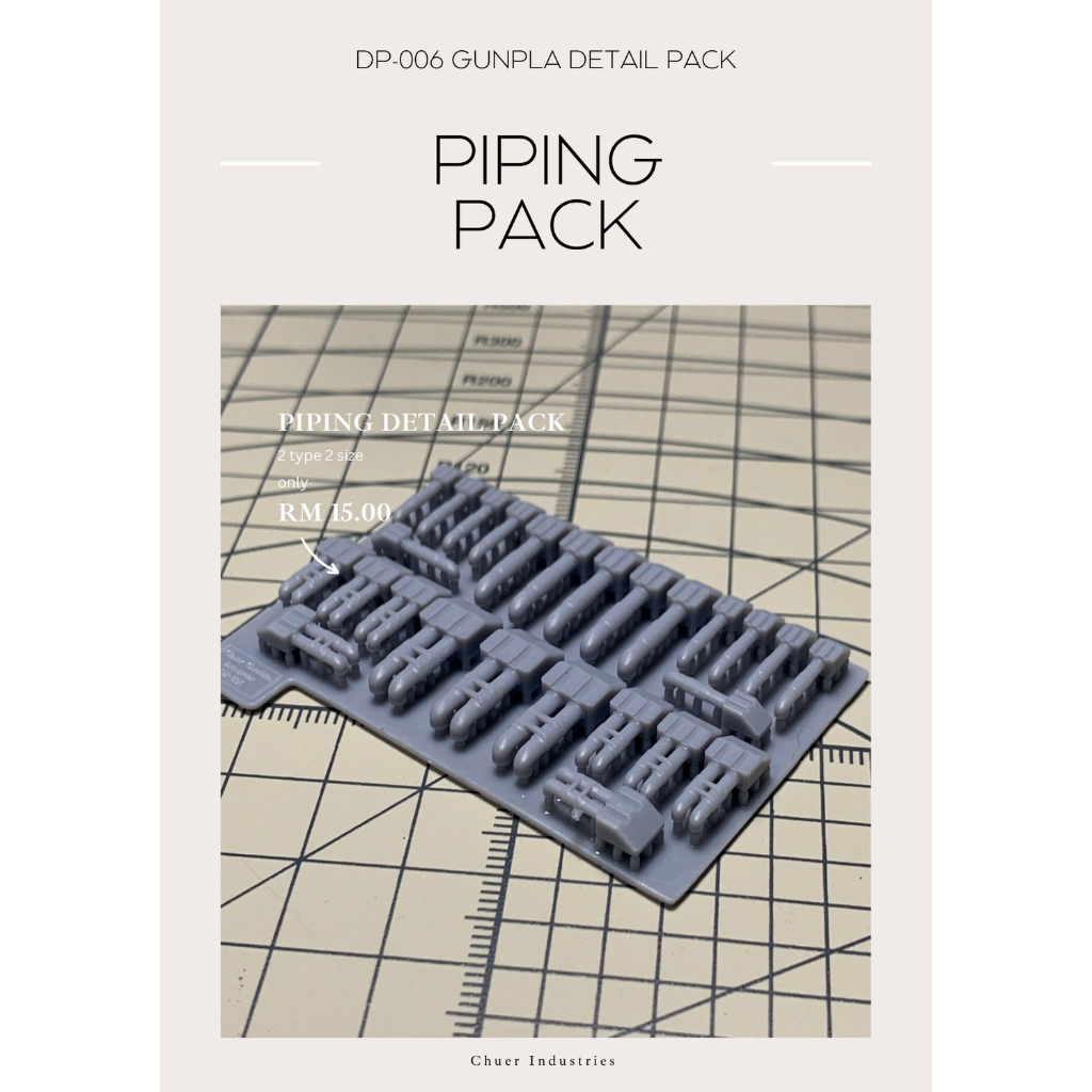 3D Resin Printed Gundam Gunpla Detail Part (DP-006) Piping Pack ...