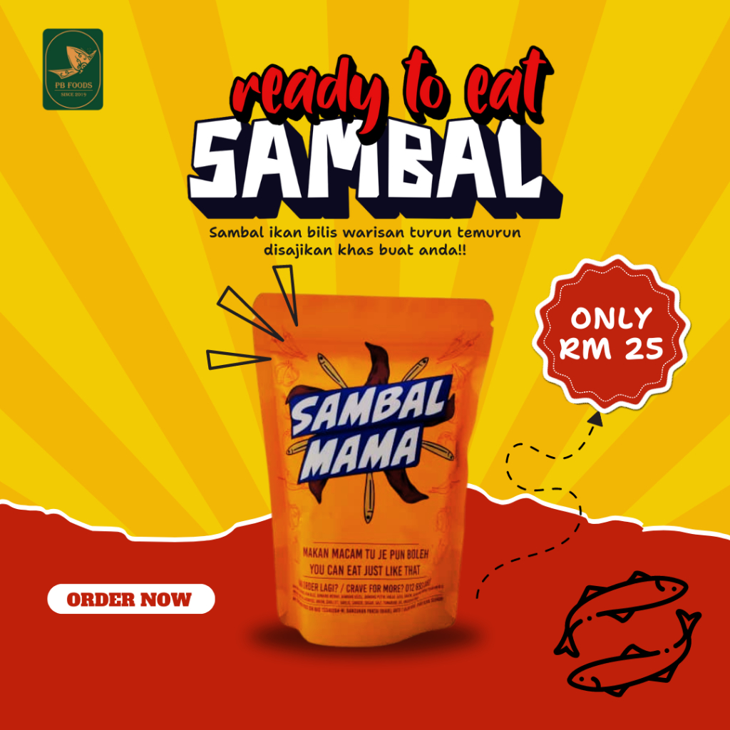 Sambal Mama PB Foods | Sambal Ikan Bilis | Sambal Instant | Done Retort ...