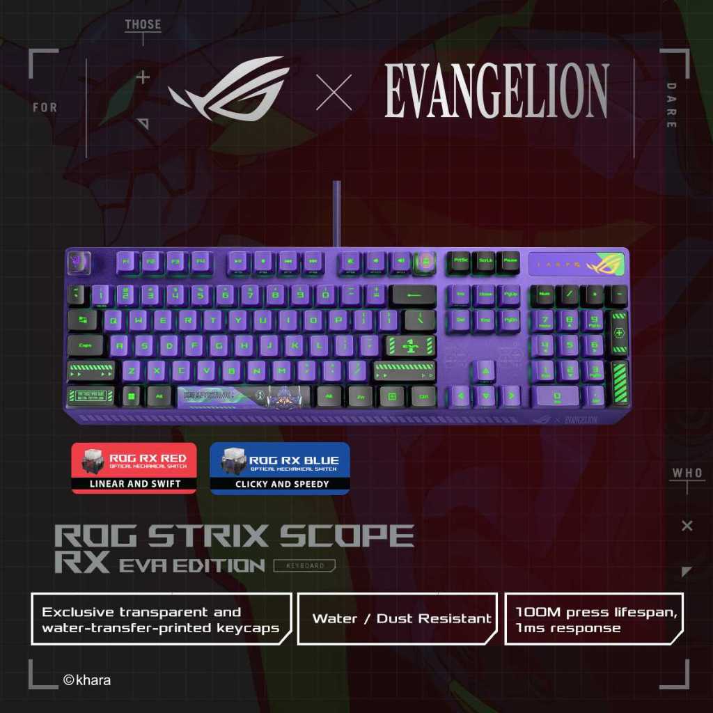 ASUS ROG Strix Scope RX EVA Edition, 100% RGB Gaming Keyboard, ROG RX ...
