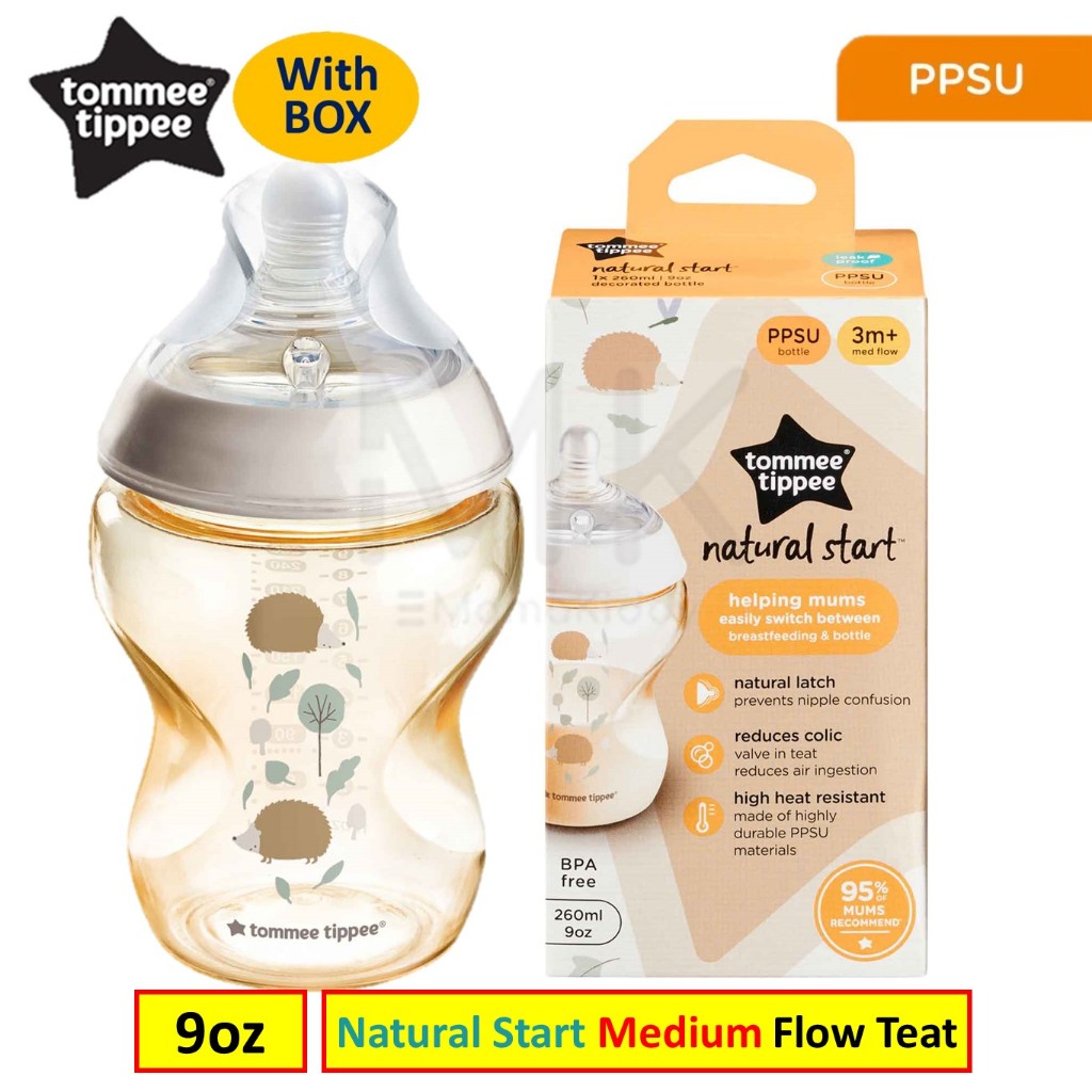 Tommee Tippee Close to Nature PPSU Feeding Bottle Honey Color 150ml/ 260ml/ Twin Pack | Shopee ...