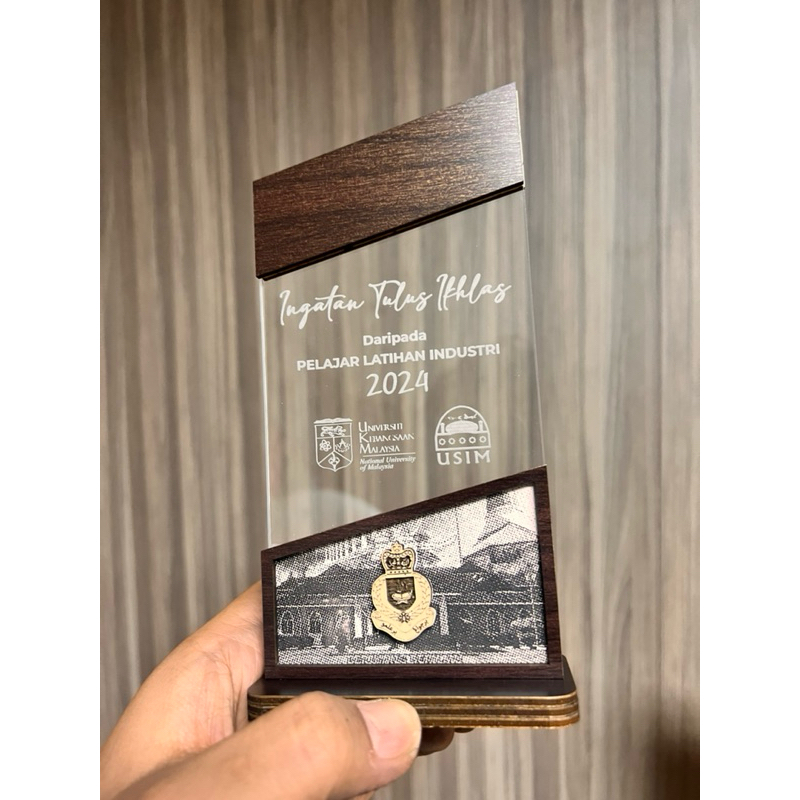 Plaque acrylic + plywood A5 Size UV Print for appreciation | Shopee ...